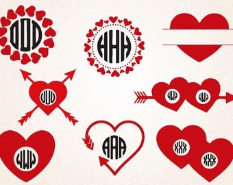 Monogram heart | Etsy