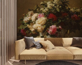 Flower wall mural | Etsy