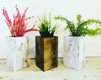 Wood flower vase | Etsy