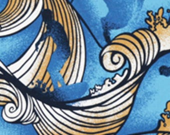 Blue pacific fabrics | Etsy