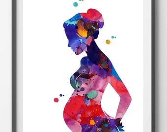 Pregnant woman art | Etsy