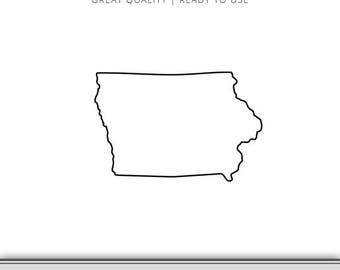Iowa outline | Etsy