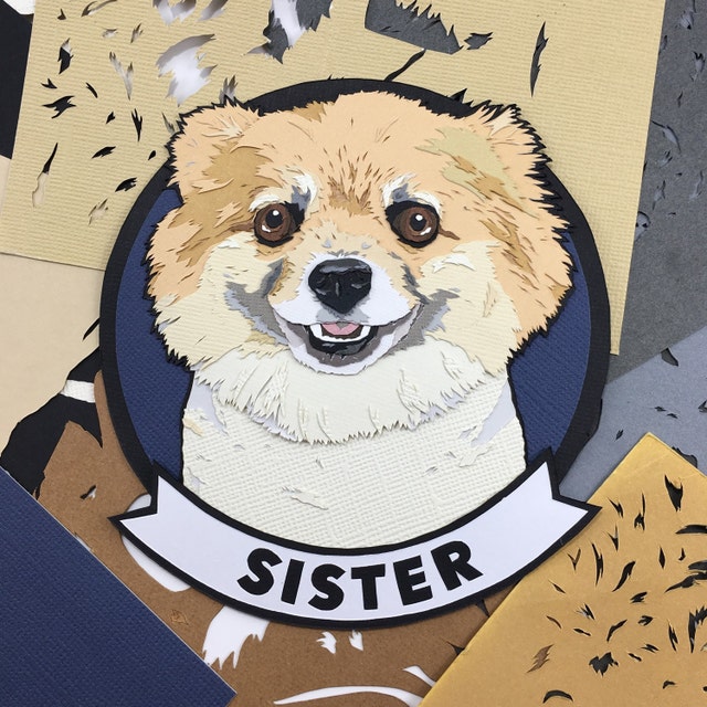 Custom Handmade Paper Pet Portraits by PaperPetArt on Etsy