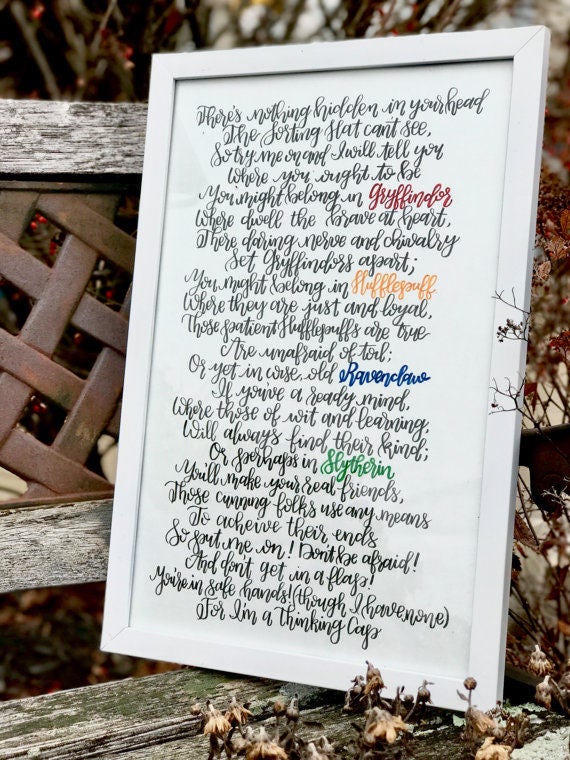 Digital Download-Harry Potter Sorting Hat Poem