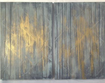 Gray abstract art | Etsy