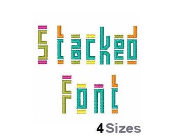 Stacked font | Etsy