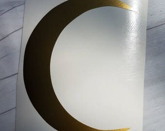 Crescent moon decal | Etsy