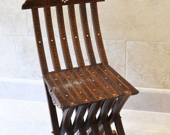 Wood folding chair | Etsy