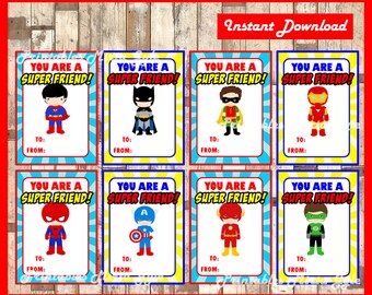 Superhero valentine | Etsy