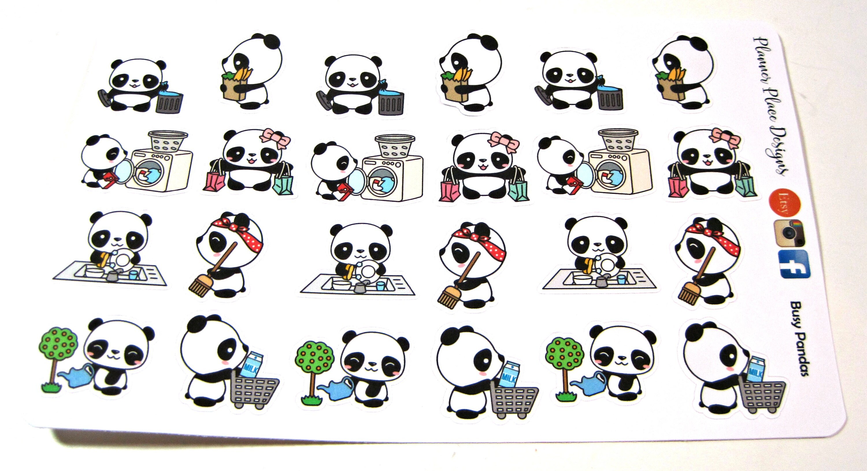 Panda Stickers Panda Planner Stickers Chore Stickers