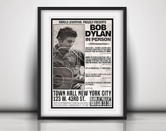 Bob Dylan & Paul Simon art nouveau psychedelic concert poster