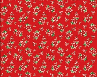 Red christmas fabric | Etsy