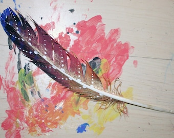 Cream Over the Top Headband Fabric Flower Curl Goose Feather