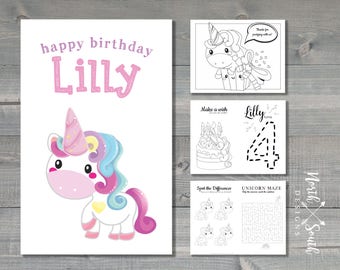 Unicorn coloring | Etsy