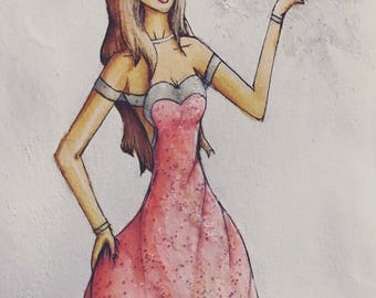 Barbie drawing | Etsy