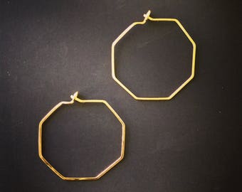 Octagon hoops | Etsy