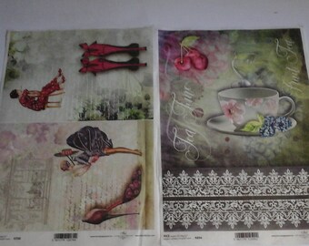 Rice paper decoupage | Etsy