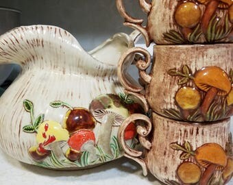 Mushroom tea set | Etsy