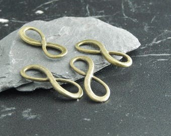 One Silver or Bronze Infinity Sign Keychain on Key Ring