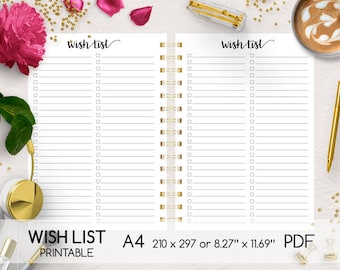 Printable wish list | Etsy