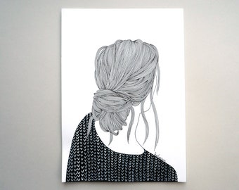 Hair drawing | Etsy