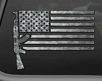 Rifle flag decal | Etsy