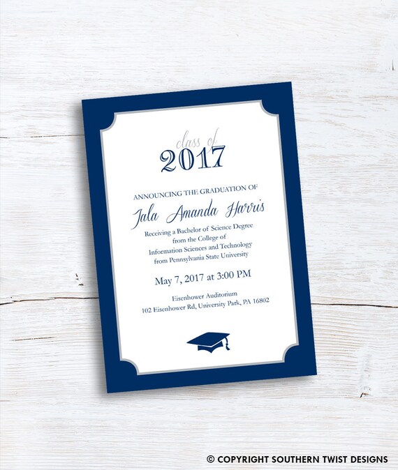 Graduation Invitation Boy Graduation Announcement