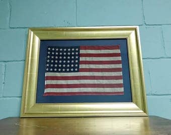Framed american flag | Etsy