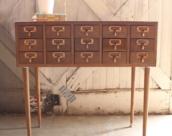 Library card catalog | Etsy