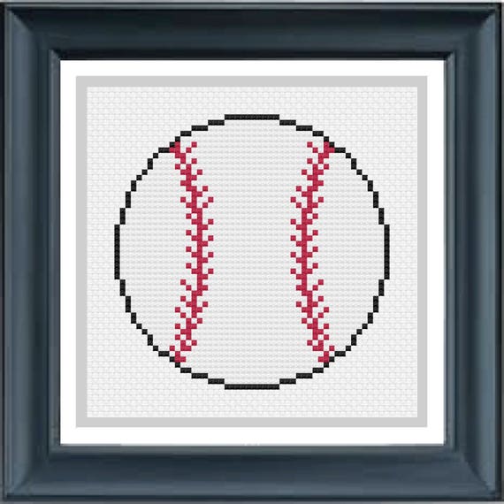 Baseball Cross Stitch Pattern Instant Digital PDF Download