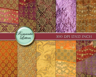 Old Paper digital scrapbook paper pack Steampunk digital