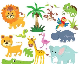Jungle Animals Clipart Baby Jungle Animals Clipart / Safari