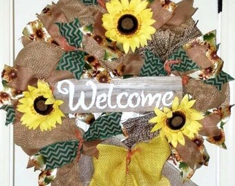 Burlap sunflower | Etsy