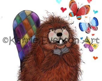 Lady Beaver art print 5x7