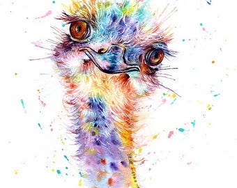 Ostrich painting | Etsy