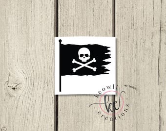 Pirate flag decal | Etsy