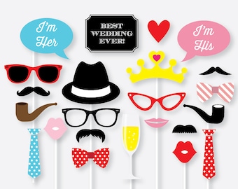Printable Mustache Photo Booth Props Mustache Photobooth