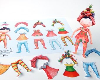 Dress up paper doll | Etsy