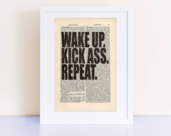 Wake up kick ass | Etsy