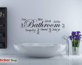Bathroom word art | Etsy