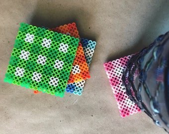 Hama bead coasters | Etsy