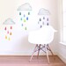 Large Rainbow Watercolor Dots Fabric Wall Decal Color