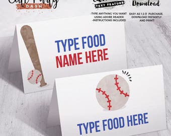 Baseball food label | Etsy