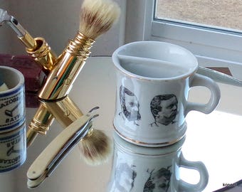 Ceramic shaving mug | Etsy