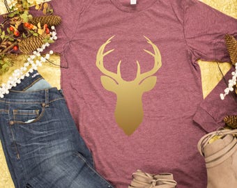 Deer head shirt | Etsy