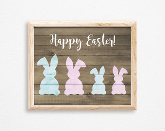 Easter bunny print | Etsy