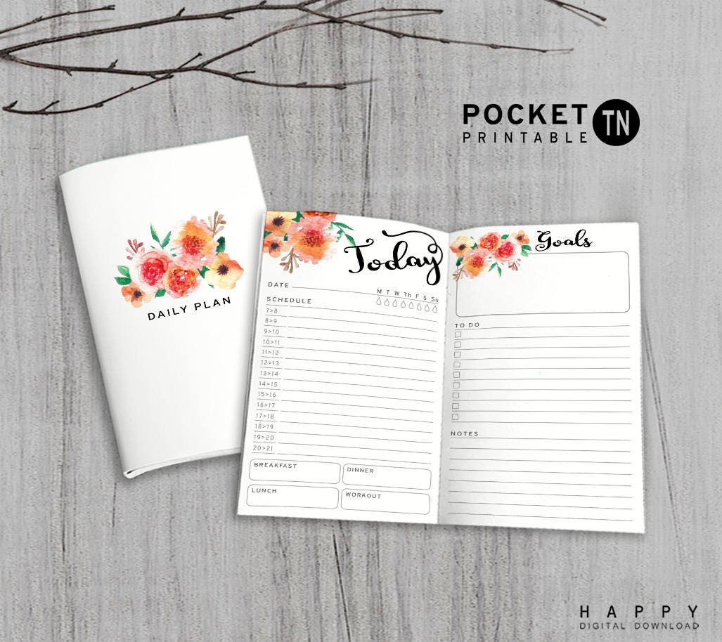 Printable Daily Planner Pocket Size Daily Planner Printable