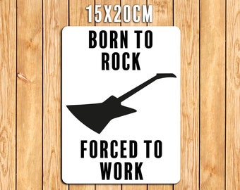 BORN TO ROCK Party Banner in Turquoise Blue and Lime Green