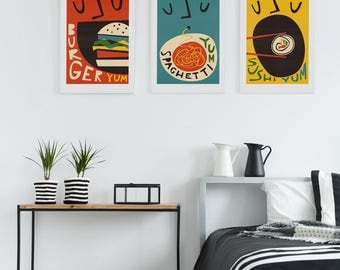 Retro kitchen poster | Etsy