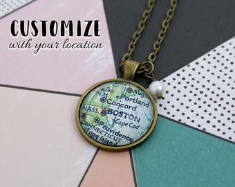 Personalized Map Art Jewelry Key Chains & More by ReddySetArt